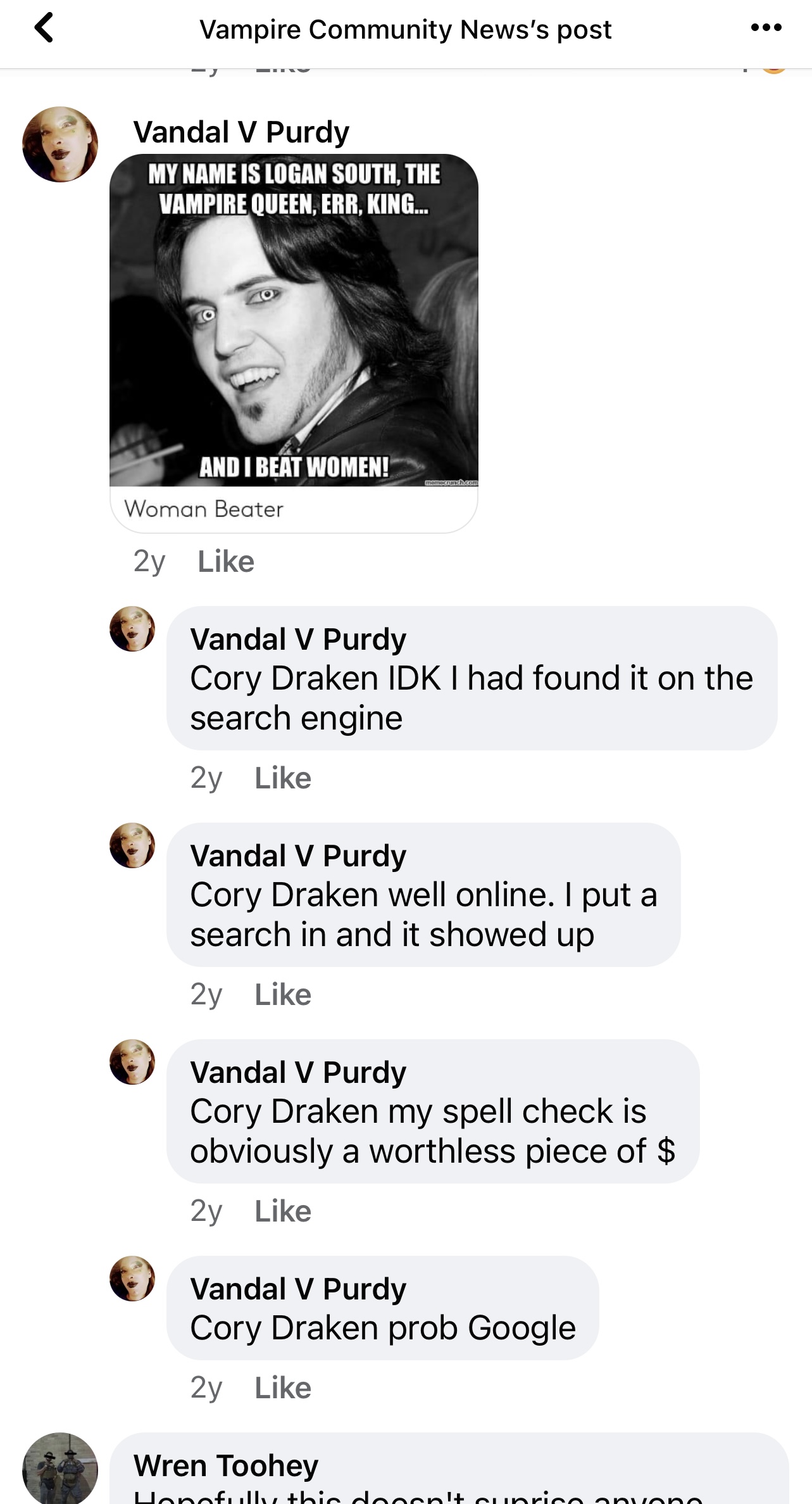 Wren on Logan’s arrest from Vampire Community News – Vampire Confessions